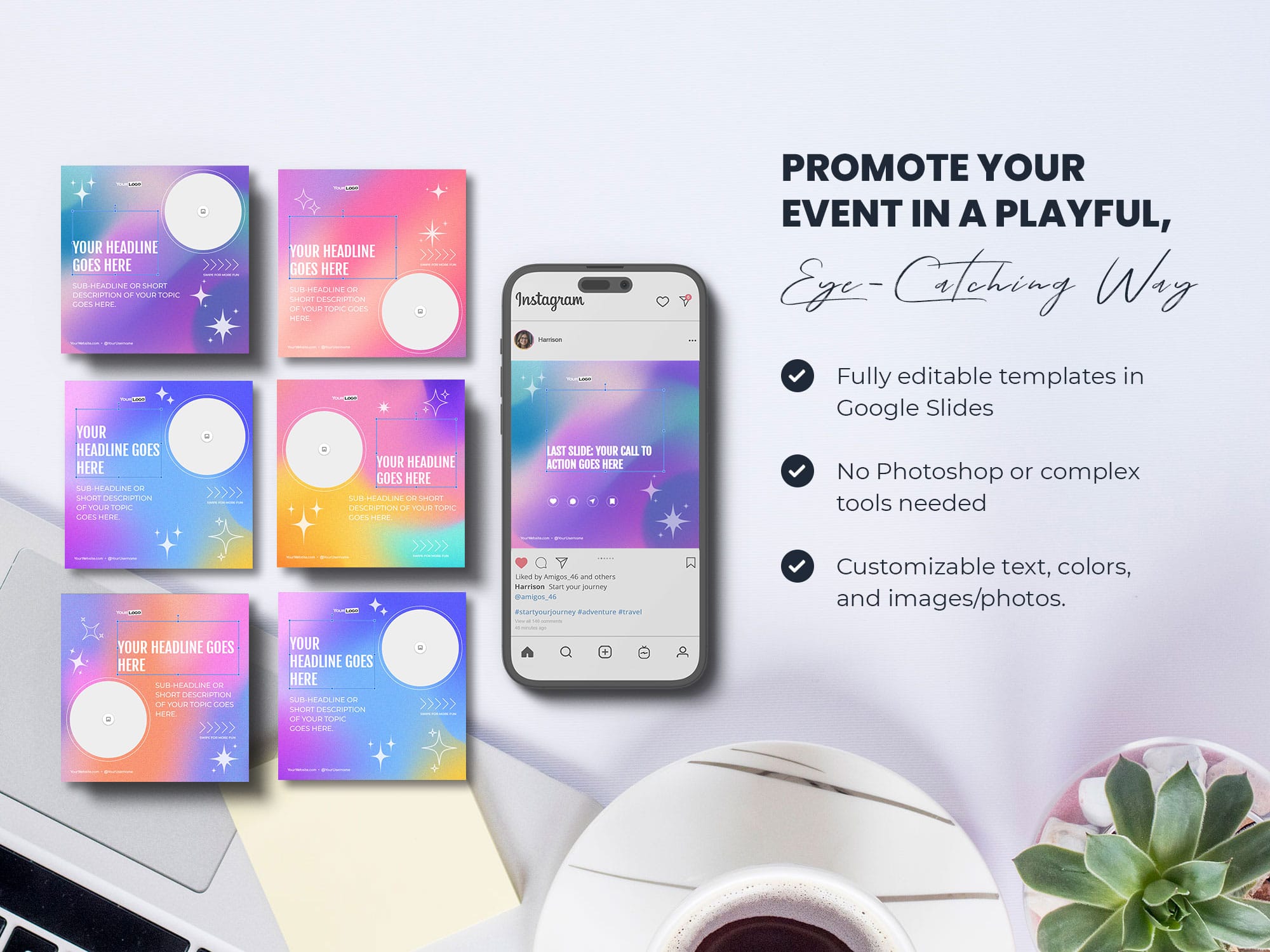 Instagram Carousel Template - Fun Colorful